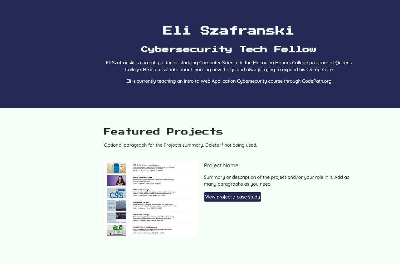 Eli's Webpage